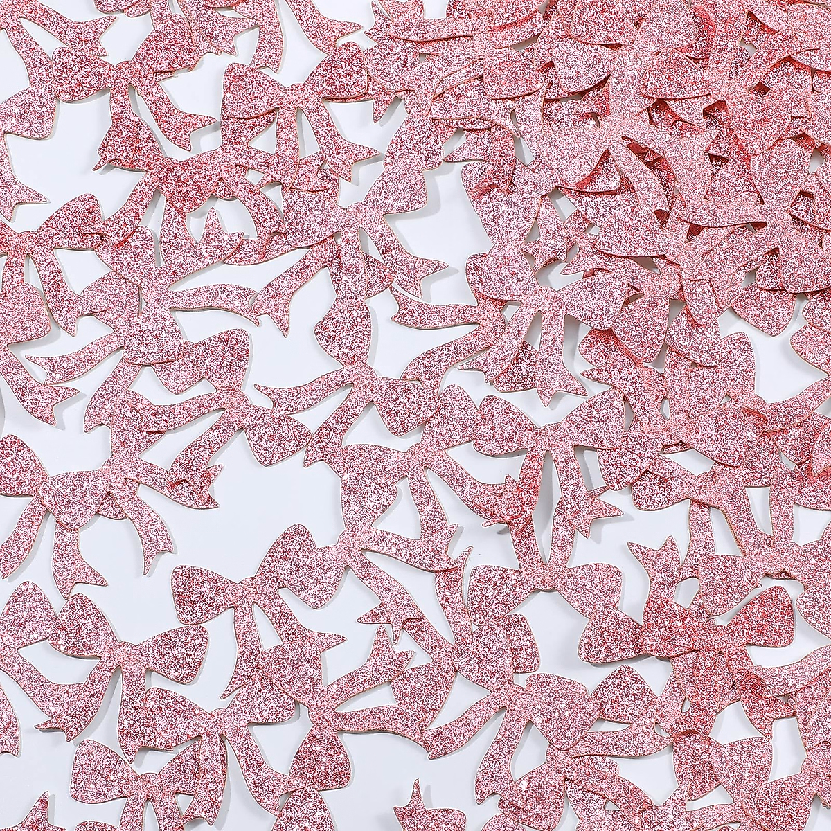 Dunzoom 300 Pcs Pink Bow Bachelor Party Confetti She's Tying The Knot Confetti Table Decorations Glitter Confetti Pink Coquette Bow for Girls Birthday Party Bridal Shower Wedding Party Supplies