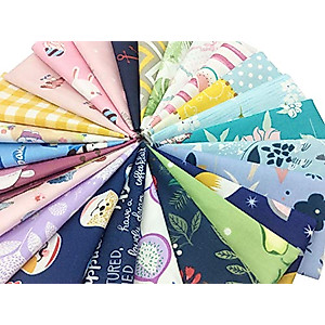 longshine-us 25pcs 12 Inch x 12 Inch No Repeat Design Premium Cotton Craft Fabric Bundle Squares Patchwork Lint DIY Sewing Scrapbooking Quilting Dot Pattern Artcraft