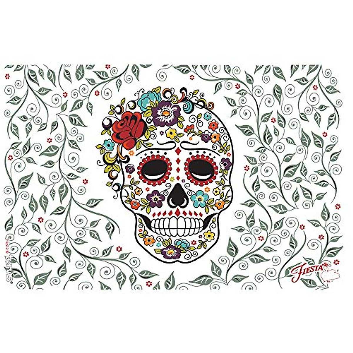 Tervis Made in USA Double Walled Fiesta Insulated Tumbler Cup Keeps Drinks Cold & Hot, 16oz, Skull and Flowers