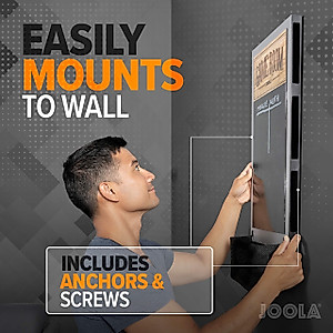 JOOLA Game Room Organizer with Ping Pong Paddle Holder, Table Tennis Ball Basket, Scoreboard, and Chalkboard