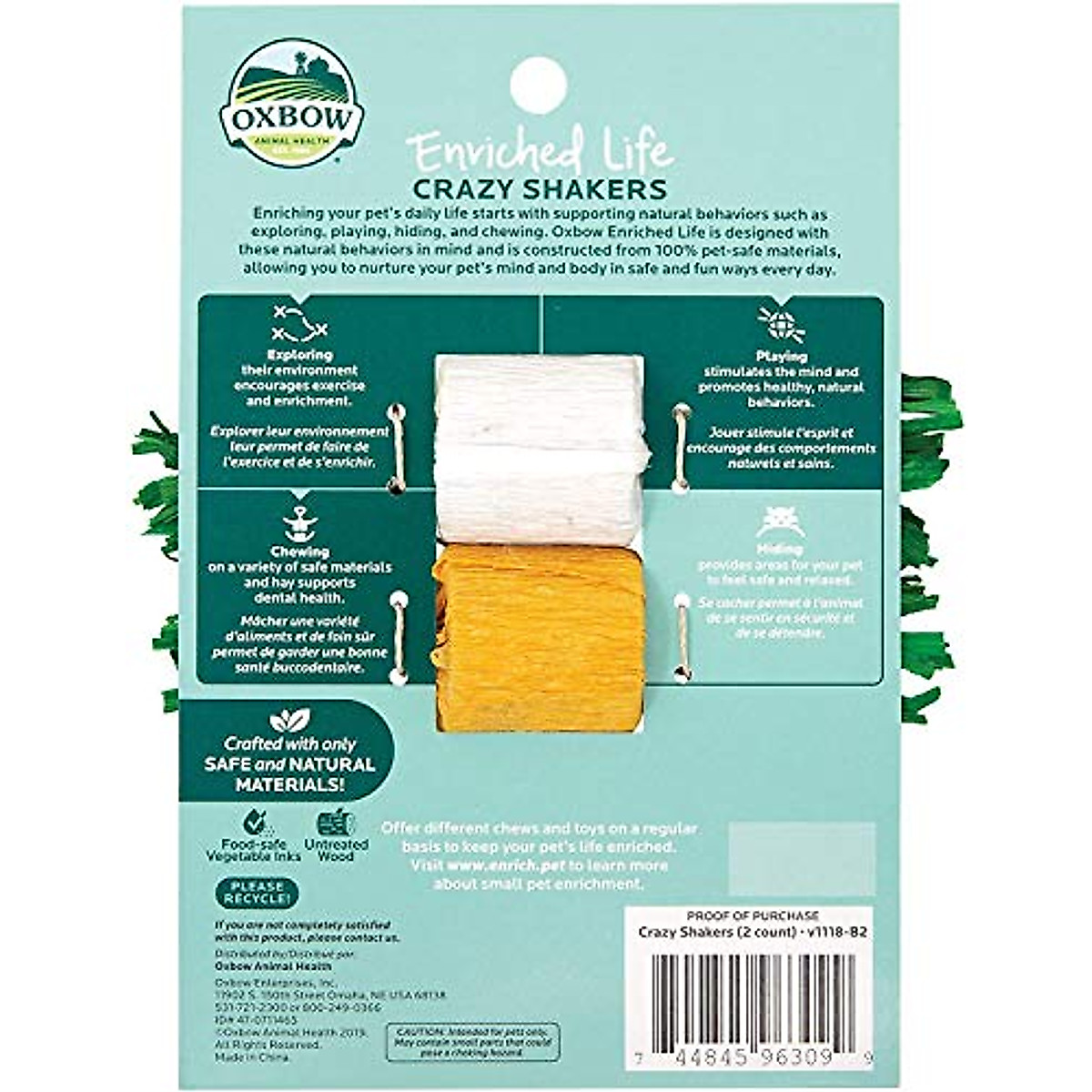 Oxbow Animal Health 6 Pack of Crazy Shakers Small Animal Chew Toys