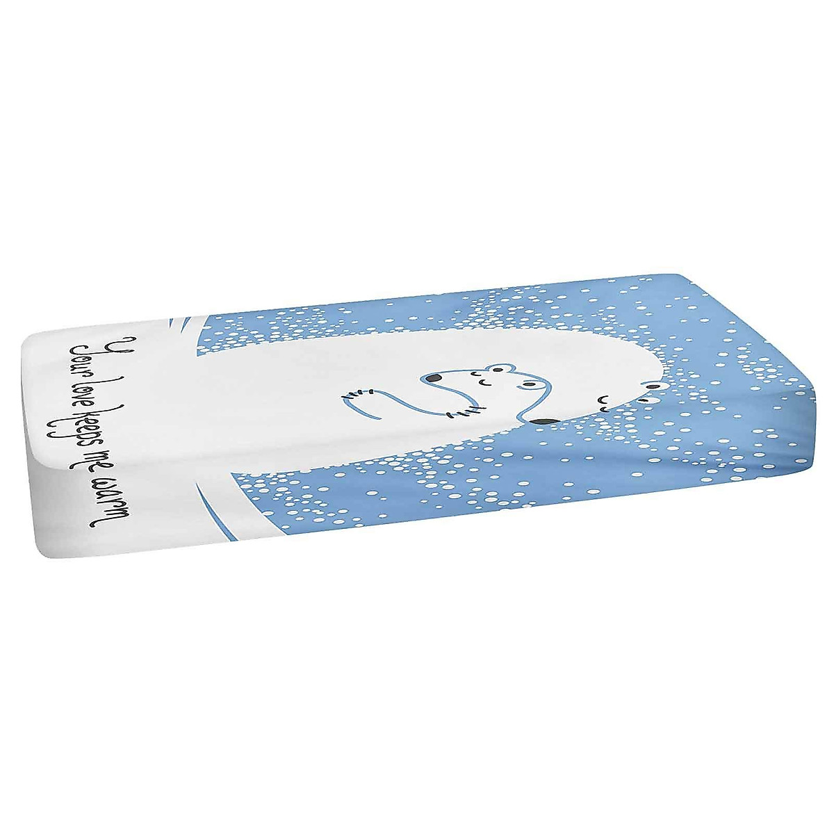 Animal Fitted Crib Sheet,Mother Polar Bear Hugging Her Baby in the Snow North Winter Love Valentines Art Microfiber Silky Soft Toddler Mattress Sheet Fitted,28"x 52"x 8'',Baby Sheet for Boys Girls