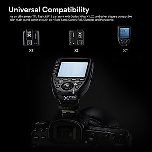 Godox MF12 Macro Flash, 2.4G Wireless Control TTL/M Mode, Built-in 3.7V Rechargeable Lithium Battery, Off-Camera TTL Flash Light Compatible for Canon Nikon Sony Fuji Olympus Panasonic