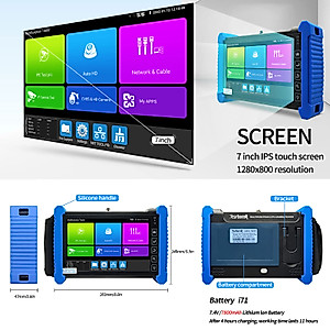 Rsrteng CCTV Camra Tester,IPC-7600CADH Plus 8K 32MP IP Camera Tester with Cable Tracer 4K 8MP AHD CVI TVI CVBS Coaxial Camera Tester 7” Touch Screen Monitor Support HDMI VGA TDR Audio POE RS485