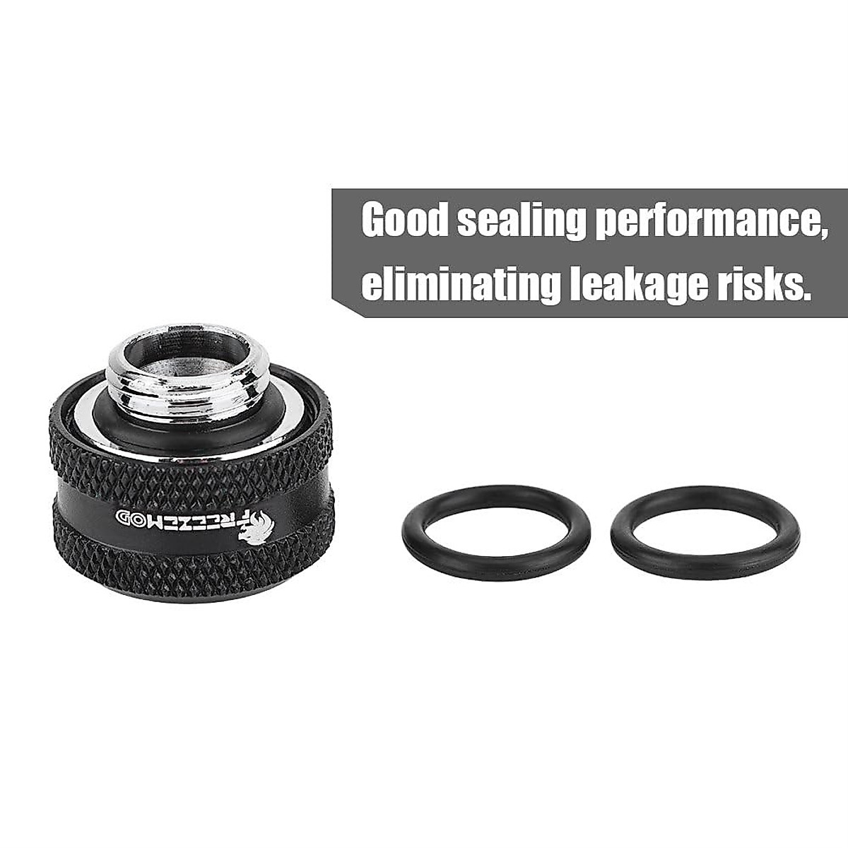 fosa 4 Pcs/8 Pcs OD 16mm Tube Fitting, Water Cooling Compression Fitting with Sealing Ringsfor AcrylicTube for Computer Water Cooling System(Black, 4 Pcs)