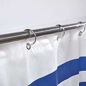 36pcs Shower Curtain Rings, 1.7" Rust-Proof Metal Round Shower Curtain Hooks for Curtains Rod, Changing Room, Windows, Home Decoration, Movable Clasp (Sliver)