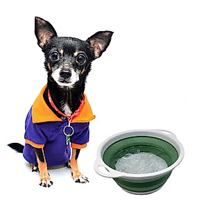 SAMMART 2.6L (0.68 Gallon) Collapsible Tub - Foldable Dish Tub - Portable Washing Basin - Space Saving Plastic Washtub (Grey/Dark Sea Green (Set of 2))