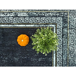 AK RUGS Modern Machine Washable Printed Area Rug Gloria Collection Living Room Bedroom Rug (Charcoal, 6' x 9')