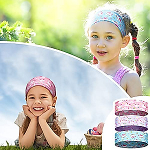 6 Pieces Unicorn Headbands for Girls Cute Elastic Bandeau Adjustable Wide Rainbow Headband No Slip Little Girl Hair Accessories Neck Gaiter Party Favors Stretch Hippie Turban for Children Kids Toddler