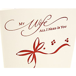 Hallmark Romantic Christmas Card for Wife (Red Metallic)