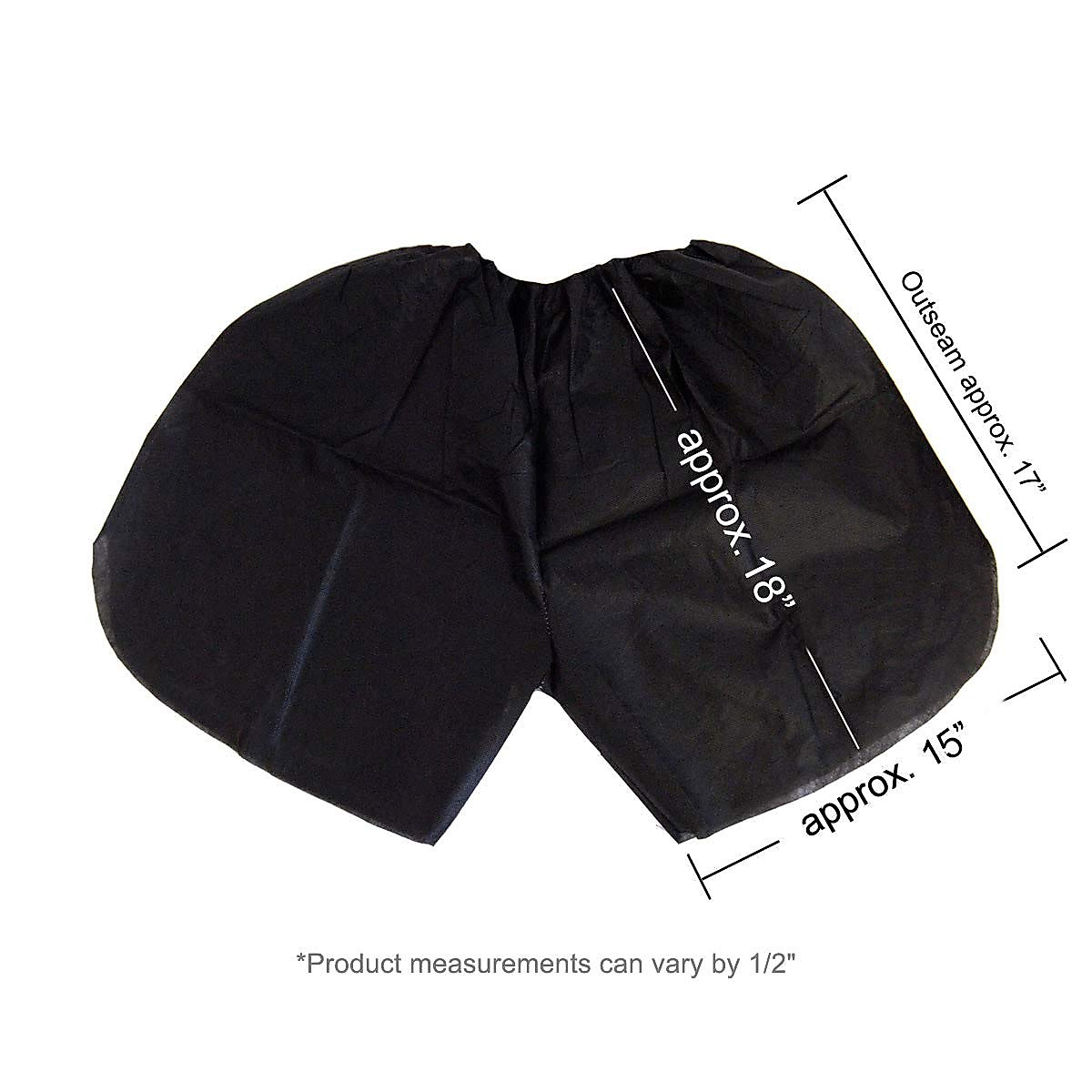 APPEARUS Disposable Men's Boxers 10 Ct Black Boxer Shorts - Individually Packed (L-LX)