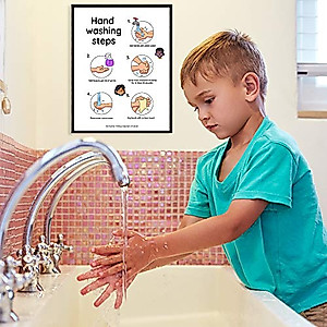MWB Hand Washing Signs Poster for Kids - Instructions to Wash your Hands for children | Hand Hygiene Health Poster for Elementary Schools, Daycare or Home Decorations| 13" x18" Non Laminated