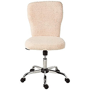 Boss Office Products Tiffany Fur Make-Up Modern Office Chair in Cream, 1 count