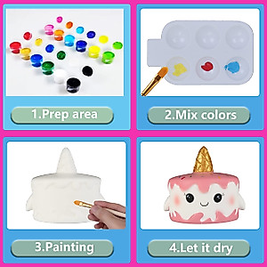 Jim&Gloria Paint Your Own Squishies, Jumbo Squishy Gifts for Girls and Boys 8 9 10 11 12 13 14, Arts and Crafts for Kids, Party Favors for Birthday, Valentines Gift for Kids, Pack of 3