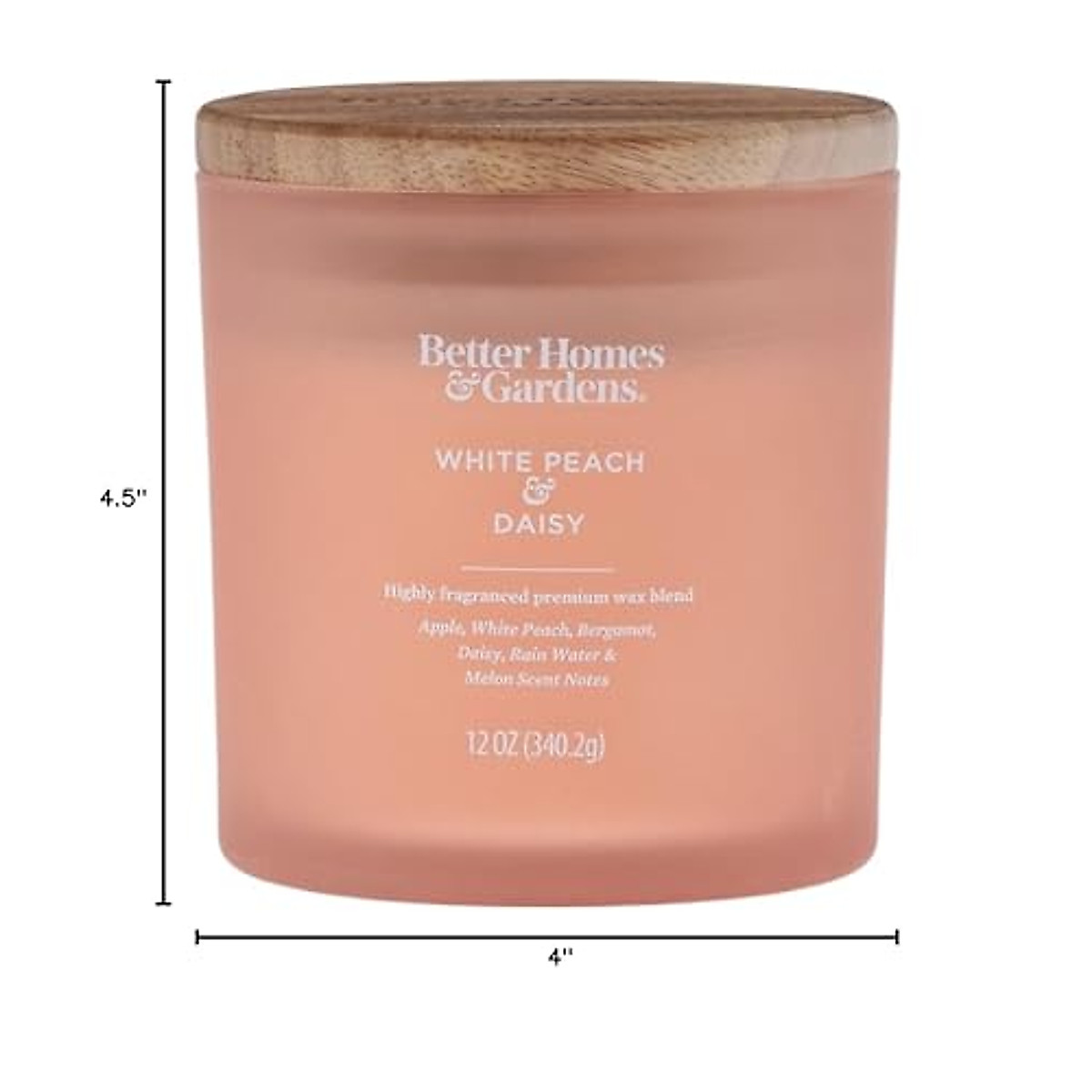 Maclock Better Homes and Gardens 12oz 2-Wick Candle, 2-Pack (White Peach and Daisy)