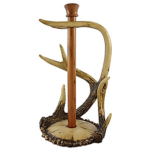 Pine Ridge 14.5" Updated countertop Antler Paper Towel Holder - Antler Collection, Rustic Design Magnetic Base Towel Holder for Home, Hunting Cabin and Lodge