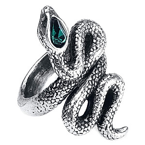 Alchemy Gothic Symbol of Fertility Nachash Wicked Serpent Psalm 68 Ring - Size L/N, 6/7