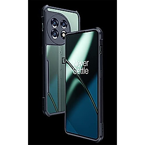 GIMENOHIG Four Corners Anti-Drop Case for Oneplus 11, Silicone PC Hybrid Shock and Drop Protection (Black)