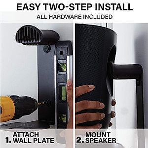 Sanus Indoor & Outdoor Mount Designed for Sonos Move Speaker -Save Shelf & Table Space-Weather resistant - WSSMM1-B2 (Black)