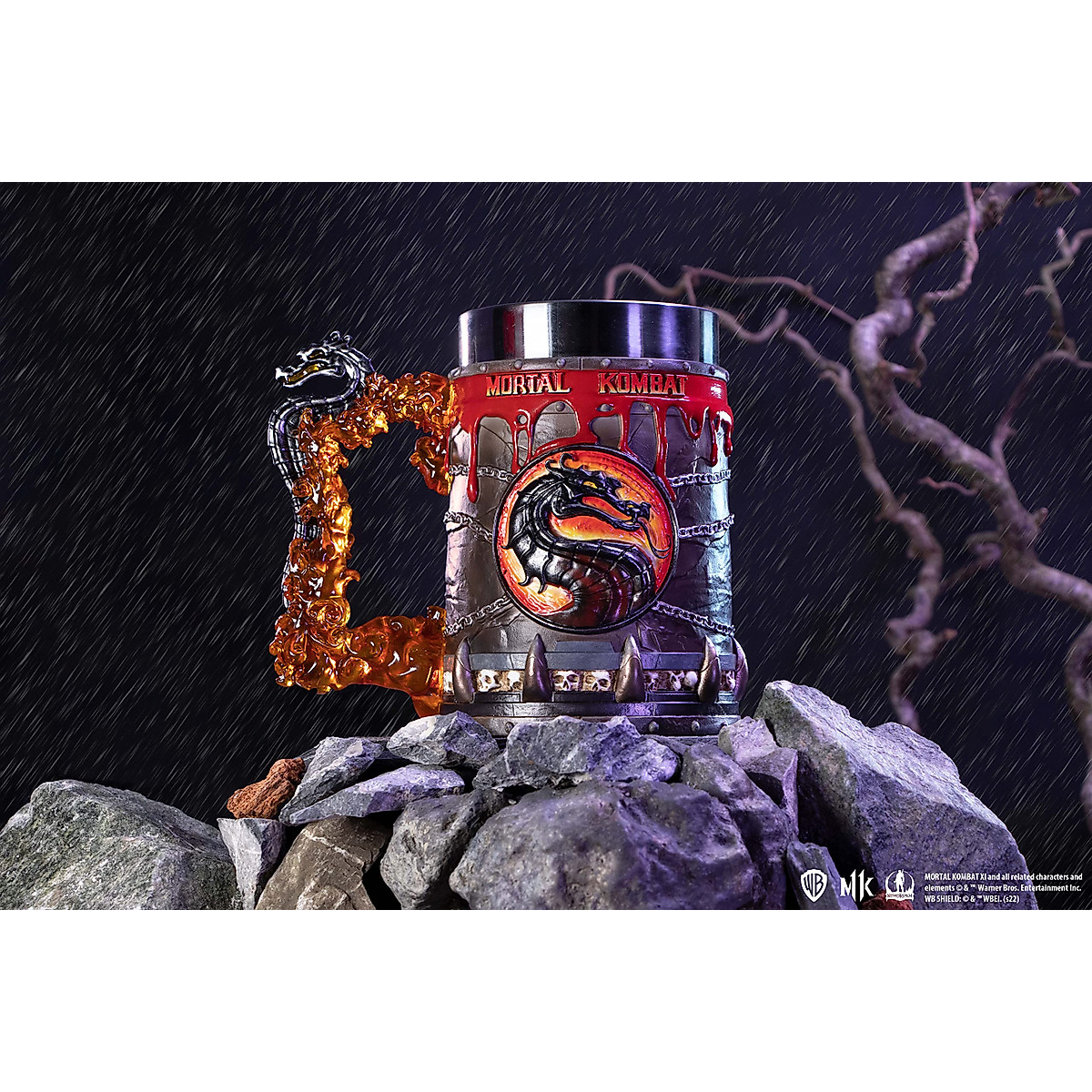 Nemesis Now Video Game Merch Tankard, Hand-Painted Resin Beer Mug, Stainless Steel Removable Insert, Gamer Gifts, 15.5cm - Mortal Kombat