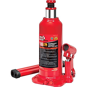 BIG RED T91003B Torin Hydraulic Welded Bottle Jack, 10 Ton (20,000 lb) Capacity, Red