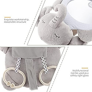 SECFOU Tummy Time Mat Mirror Seats Crib Ster Rear Facing Baby Toys Grey Car Mirrors Infant Bed Elephant Accessories Shatterproof For Safety Observation Rearview Toddler Car Seat