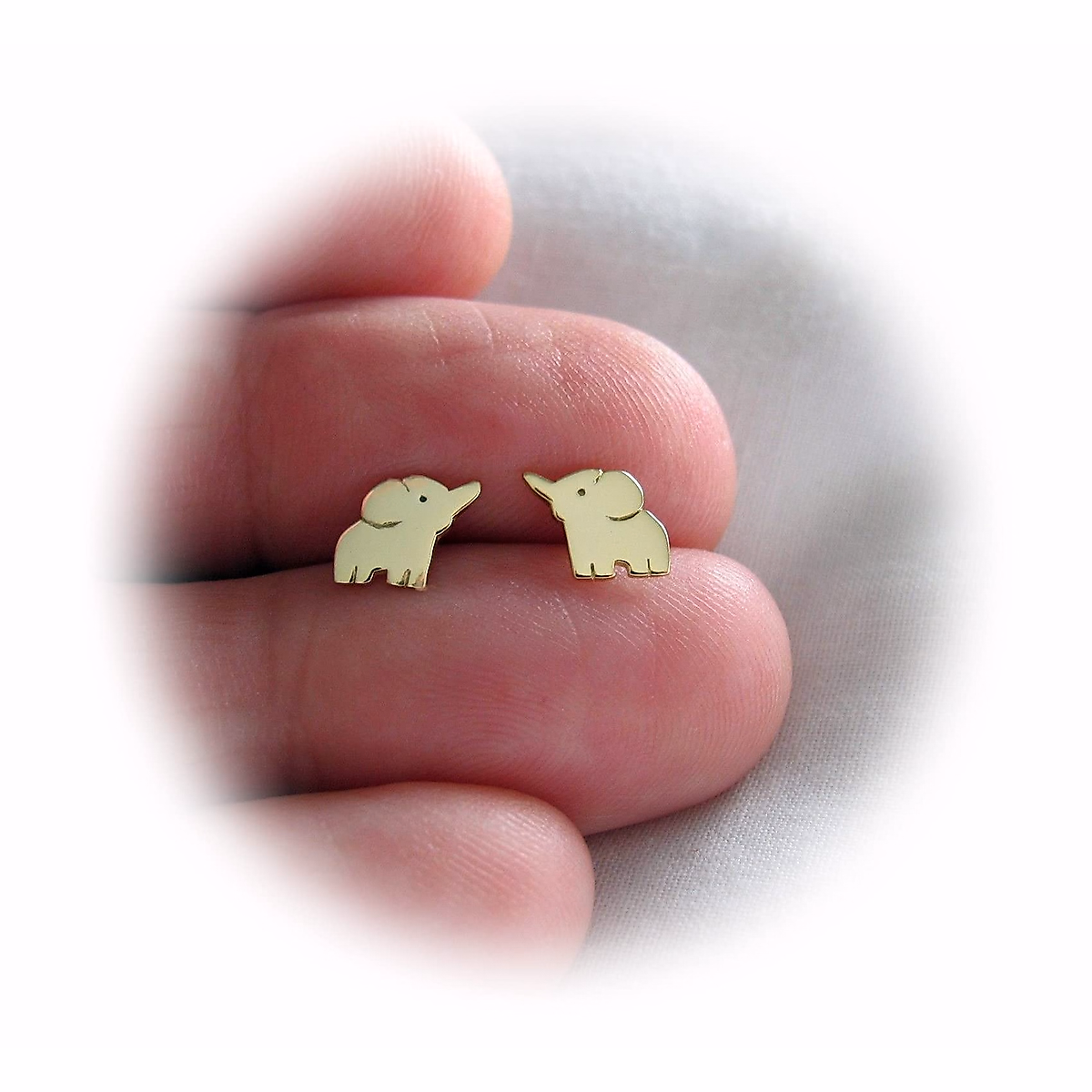 New 18K Gold Plated Sterling Silver 6mm Elephant Post Stud Earrings ME0869MOOO