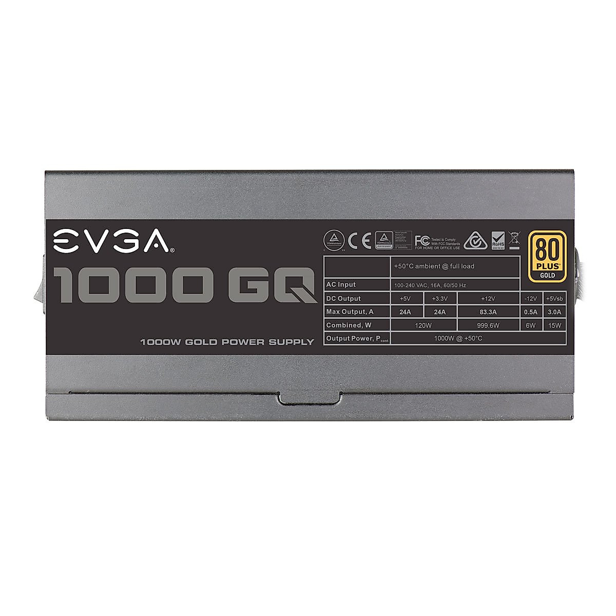 EVGA 210-GQ-1000-V1,1000 GQ, 80+ GOLD 1000W, Semi Modular, EVGA ECO Mode, 5 Year Warranty, Power Supply,Black
