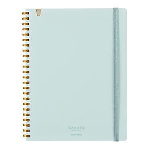 KOKUYO Graph Journal Notebook, Sooofa 8.3'' x 6.2'' Soft Ring Notebook for Women 4mm Grid Ruled, 80 Perforated Sheets, Blue, A5 Notebook for Work Journals for Writing. Japan Import (SU-SV738S4-LB)