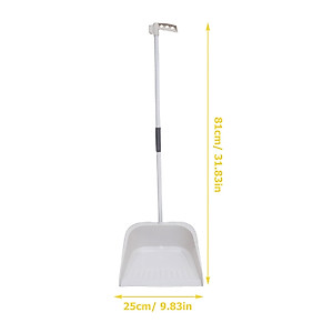 KALLORY Broom and Dustpan Set Dust Pan and Broom Combo for Floor Cleaning Upright Long Handle Broom and Dustpan Set for Sweeping Indoor Outdoor Kitchen Office Lobby Floor White