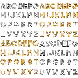 WILLBOND 104 Pieces Rhinestone Letter for Crafts Slider Charms Alphabet Letter A-Z 8 mm Alloy for DIY Bracelet Wristbands Necklace Choker Jewelry Making Charms Supplies (Gold and Silver)