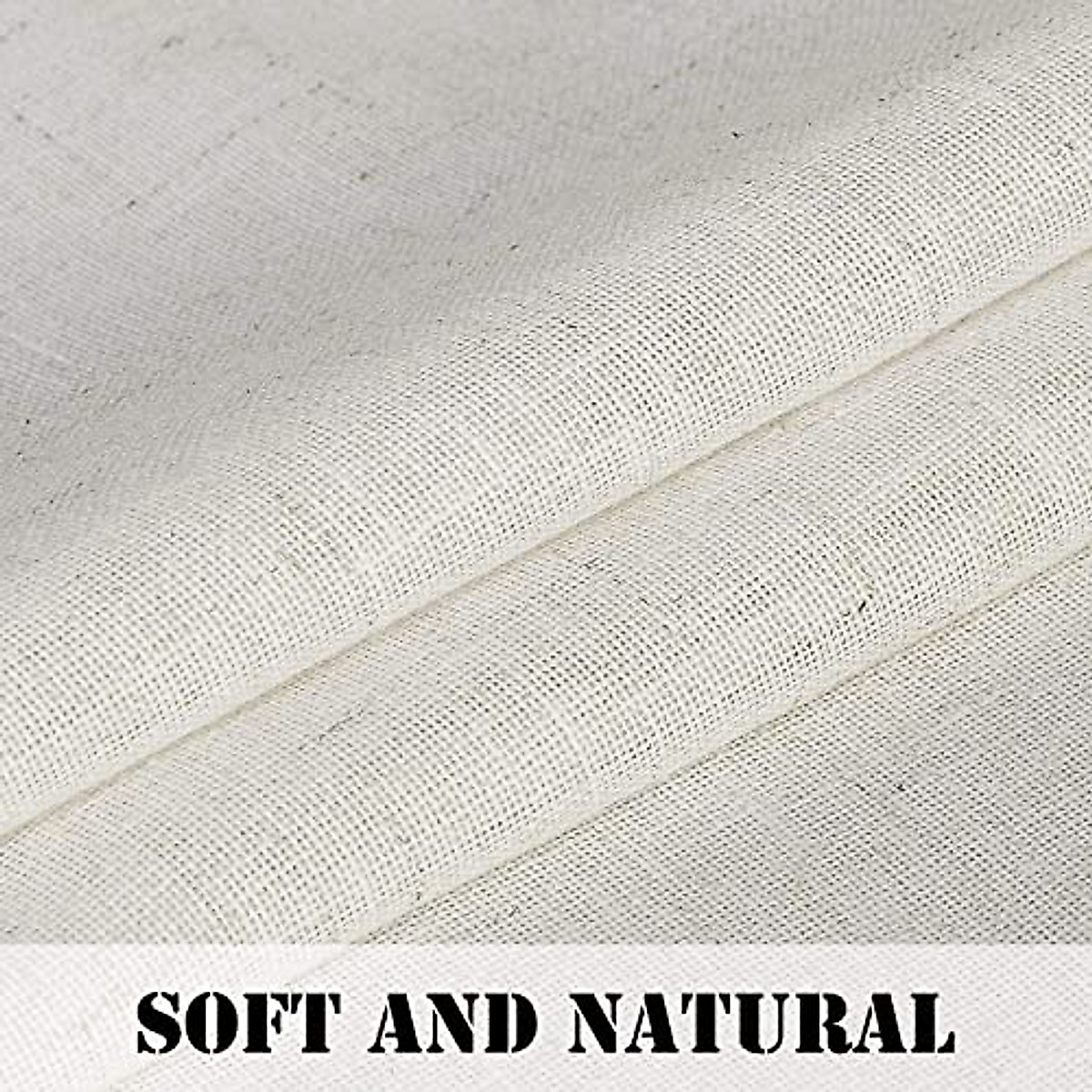 H.VERSAILTEX 2 Pack Ultra Luxurious High Woven Linen Elegant Curtains Grommet Semi Sheer Curtain Panels Light Filtering Privacy Panels Drapes, Nickel Grommet, Extra Long 52x108-Inch, Heathered Natural