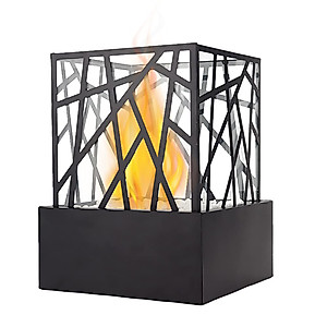 NEWIMAGE Tabletop Fire Pit, Fire Bowl 11.5" H Portable Tabletop Fireplace Clean Burning Bio Ethanol Ventless Fireplace for Indoor Outdoor Patio Parties Events