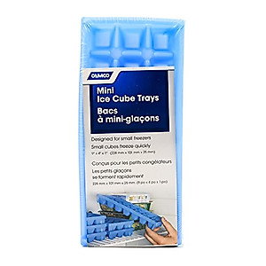 Camco Stackable Miniature Ice Cube Tray for Compact Spaces, 2-Pack (44100), Blue