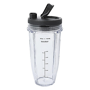 Blender Cups for Ninja, Blender Replacement Parts 24oz Cup with Sip & Seal Lid for Nutri Ninja Auto IQ Series BL450 BL480 BL640 BL642 SS101 SS351, For Smoothies, Shakes & More, Durable and Sturdy