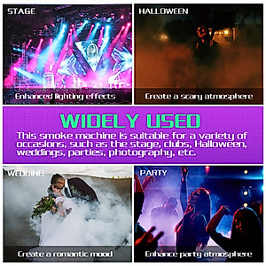 Fog Machine 1500 Watt with 2 Sets of Controllers, Professional Stage Smoke Machine for DJ Halloween Parties Wedding Christmas