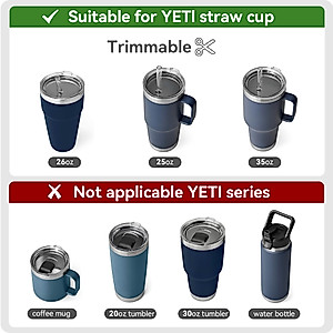 Snowfall 6 Pcs Reusable Straws for YETI 25 oz, 26 oz, 35 oz Straw Mug, Clear Drinking Straws for Stanley, Simple Modern 30 oz Tumbler for Smoothies, Milkshake, Frozen Drinks, Tea, Juice, Tritan