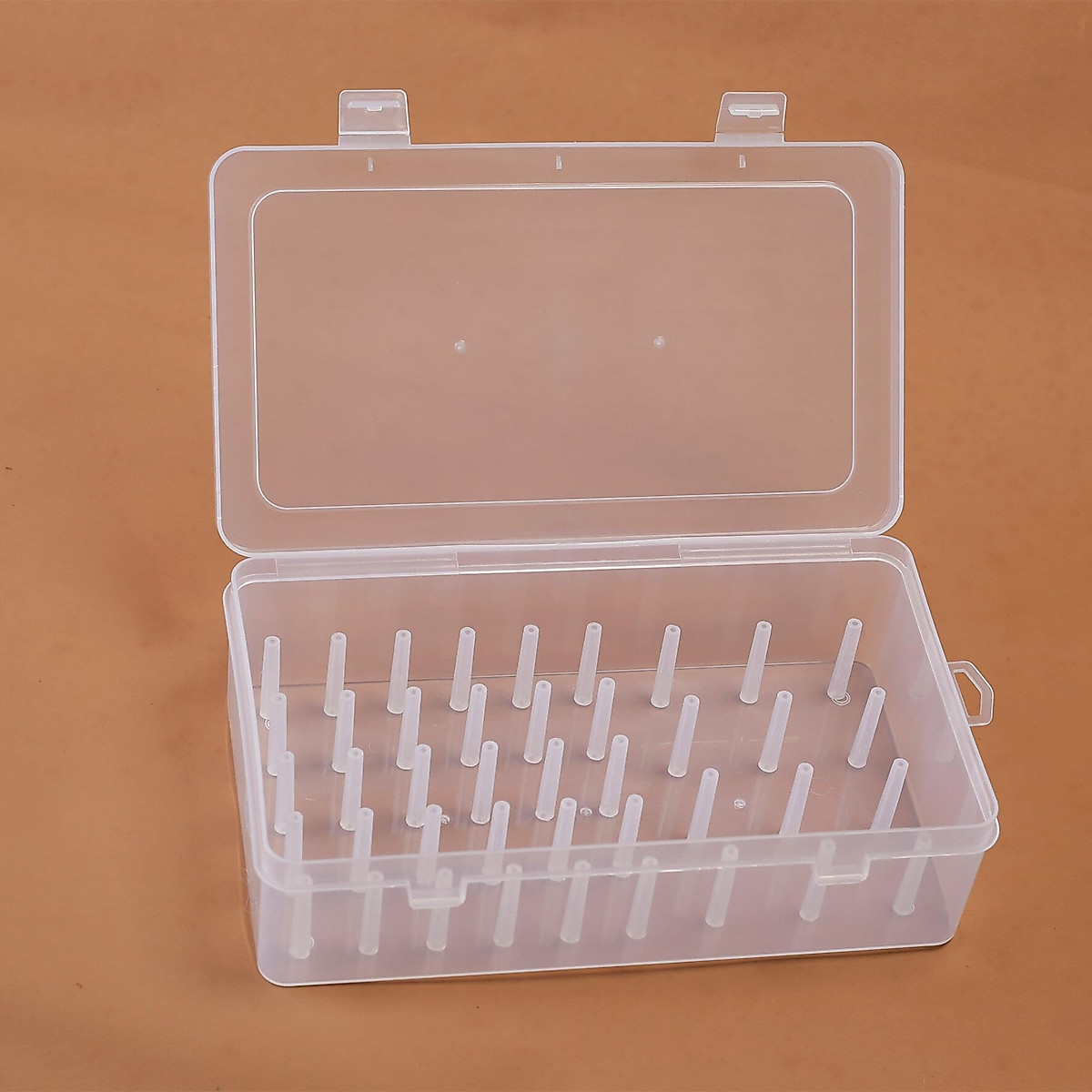 42 Slots Empty Sewing Satchel Organizer Trays - Super Durable Plastic Storage Box Case, Art Embroidery With Holder Bin | Container for Thread Spools & Others Easily Fit Your Crafting Machine Workspace