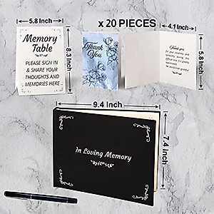D AND YOU Funeral Guest Book for Memorial Service Set - Thank You Cards, Sign in Memorial Service Guest Book for Funeral, Table Sign and Pen - Memorial Books for Celebration of Life