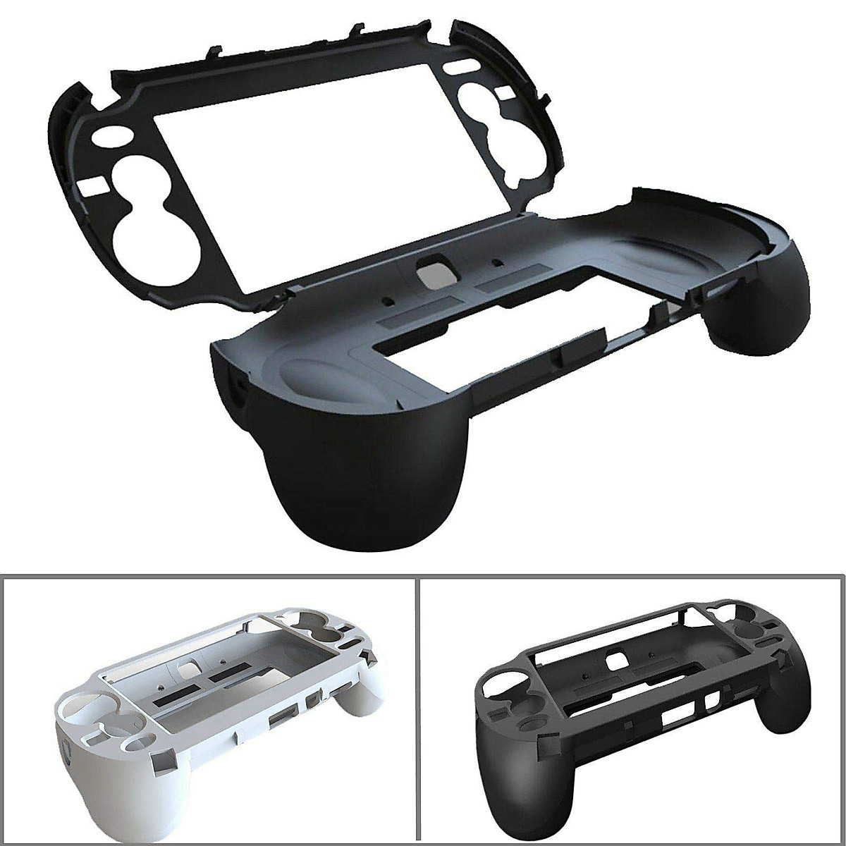 L2 R2 Trigger Hand Grip Shell Controller Protective Case for Sony PS Vita 1000 (Black)