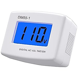 Eversame Flat US Plug AC 80-300V LCD Digital Voltmeter Voltage Measuring Monitor, AC 110V 220V Voltage Panel Power Line Volt Test Monitor Gauge Meter for Household Plug into Outlet to Measure Voltage
