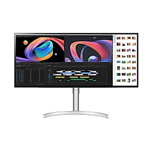 LG 34BK95U-W UltraFine 34" 21:9 5K 2K (5120 x 2160) Nano IPS LED UltraWide Monitor, 600 cd/m² HDR, Thunderbolt 3 / USB Type-C Inputs Black