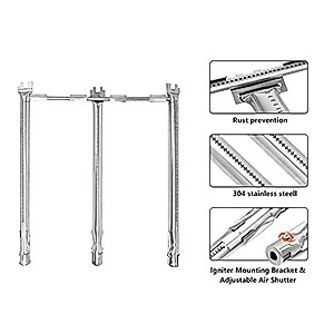 Weber Grill Spirit Replacement Parts, 7636 Weber Spirit Grill Parts 15.3 Inch Flavorizer Bars with 69787 Burner for Weber Spirit I & II 300 Series, Spirit E310 E320 E330 S310 S320 S330