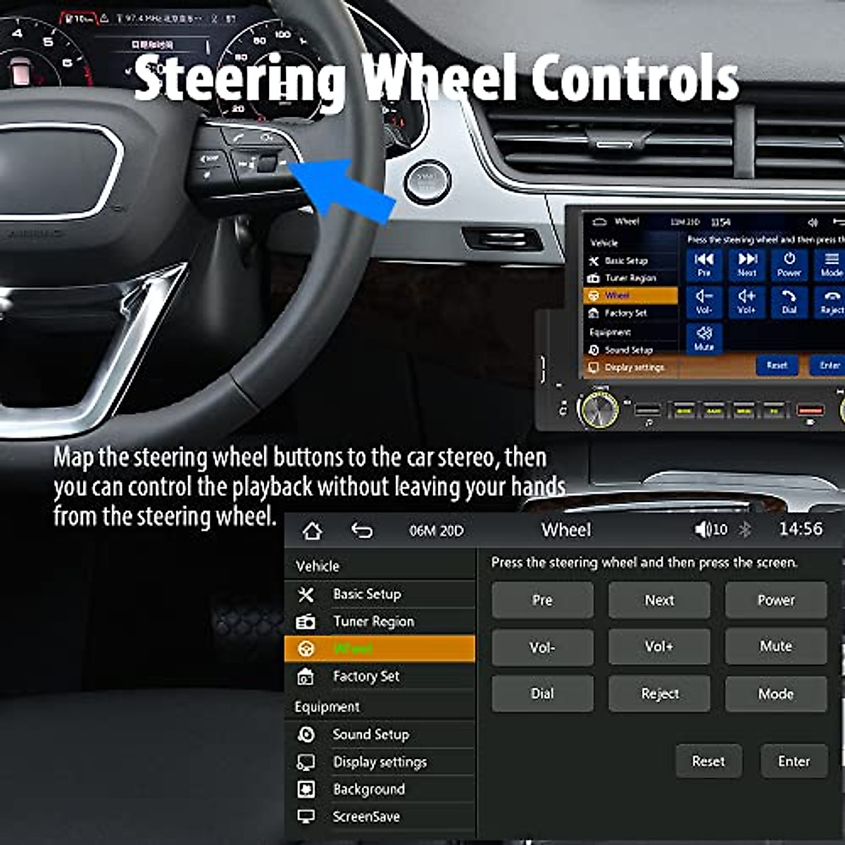 Single Din Car Stereo with 6.2 Inch IPS Full HD Touchscreen, Apple CarPlay/Android Auto/Phone Mirror-Link, FM Radio with Bluetooth 5.1 Handsfree and 12LED HD Backup Camera, Audio/Video Player