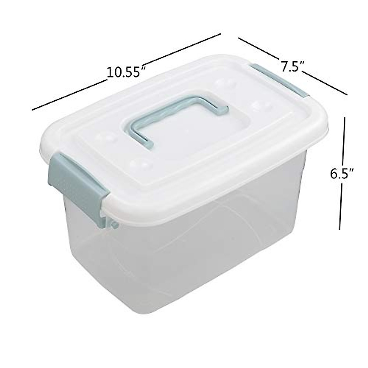 Sosody 5.5 Quart Plastic Clear Storage Bins, Clear Latching Boxes, 6 Packs