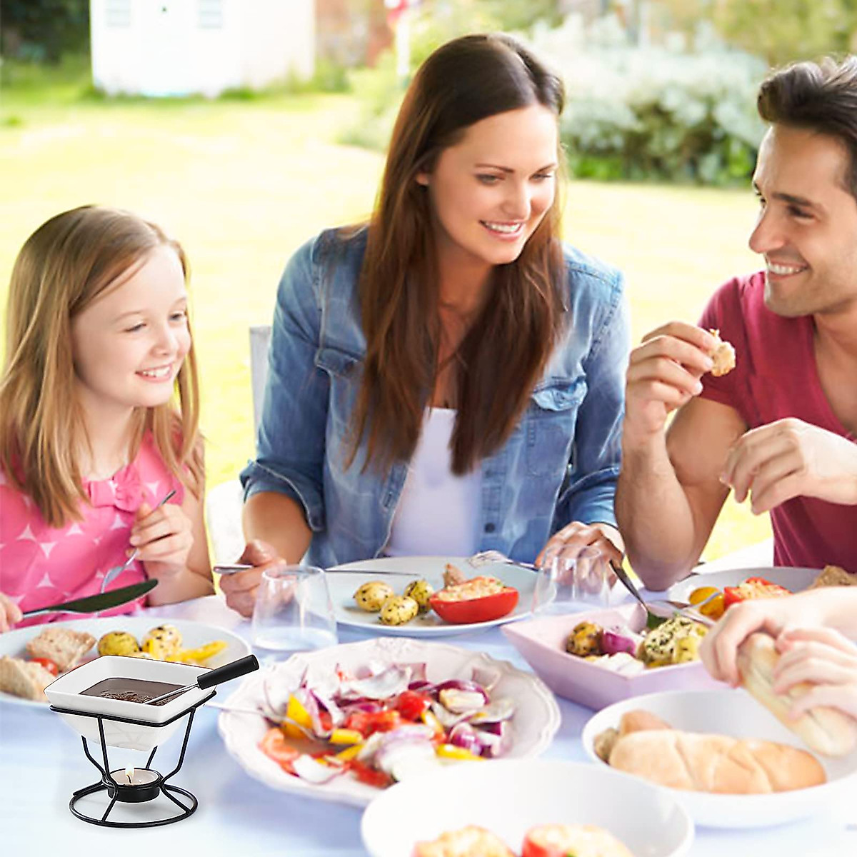 Luvan 7oz Butter Warmers for Seafood with 20 Tealight,4Pcs Ceramic Butter Warmers Set for Chocolate Butter Cheese,Ceramic Bowl Oven Microware Dishwasher Safe,Perfect for family dip Fruit,Dessert,Snack