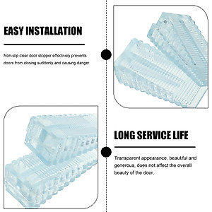 4 Pcs Clear Door Stop Rubber Door Stop Wedge Anti-Slip Rubber Door Stop Transparent Door Stop Clear Rubber Door Stop Rubber Door Stopper Wedge Non-Slip Rubber Door Stop Door Wedge
