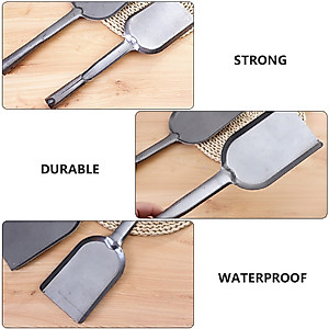Cabilock 2Pcs Long Ash Shovel Handheld BBQ Charcoal Ash Poker Scoop Oven Ash Shovel Mini Dust Pan for Wood Stoves Campire Fireplace
