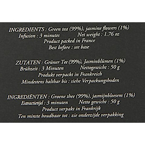 Dammann Freres Sachets, Vert Au Jasmin Tea Bags, Premium Gourmet French Jasmine Green Tea, 25 Count (Single Pack)