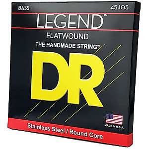 DR Strings Hi-Beam Flats - Flatwound Stainless Steel Round Core Bass 45-105